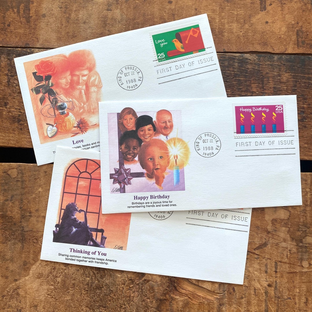 Vintage Unused 1980s First Day Issue Envelopes - Set of 3 - Paper ...