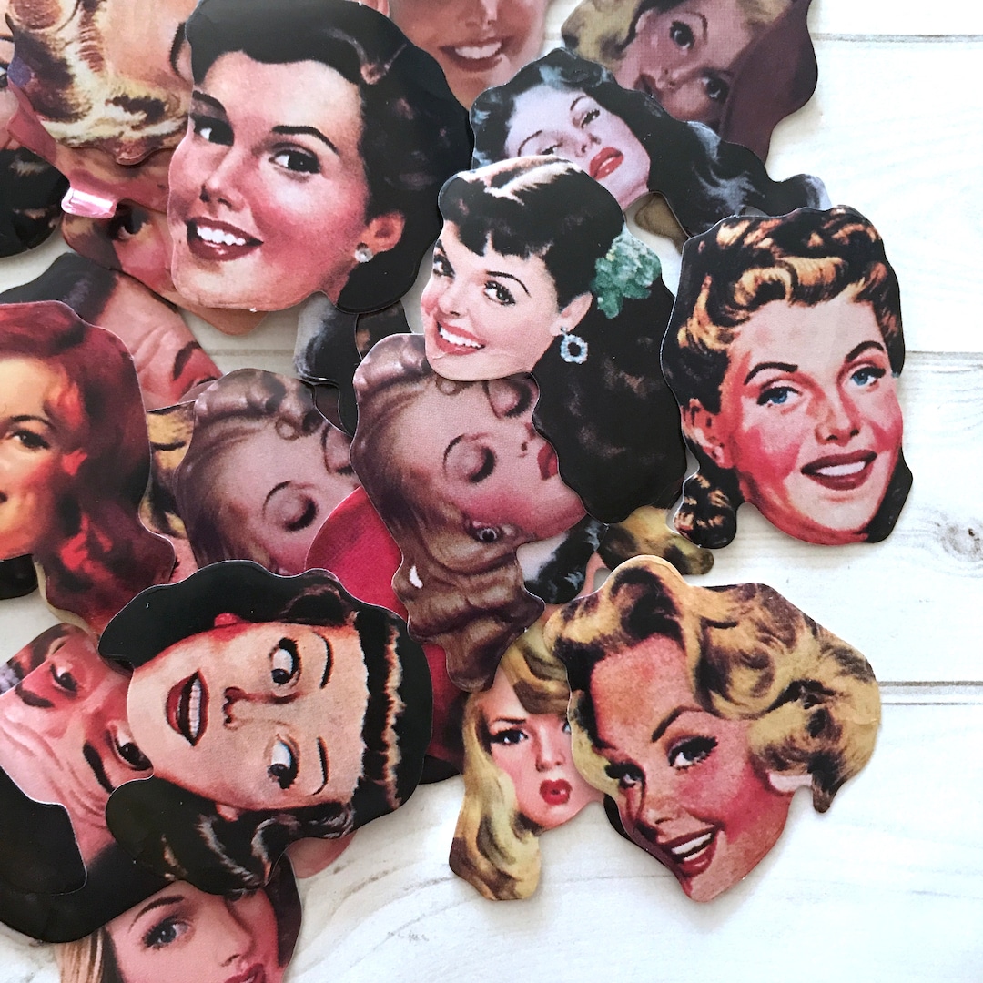 People Face Stickers - Set of 46 - Junk Journal Ephemera Supply - Etsy