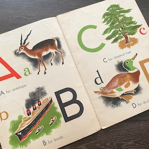 Vintage ABC Alphabet Picture Book - Children's Book, 1930s Whitman Book ...