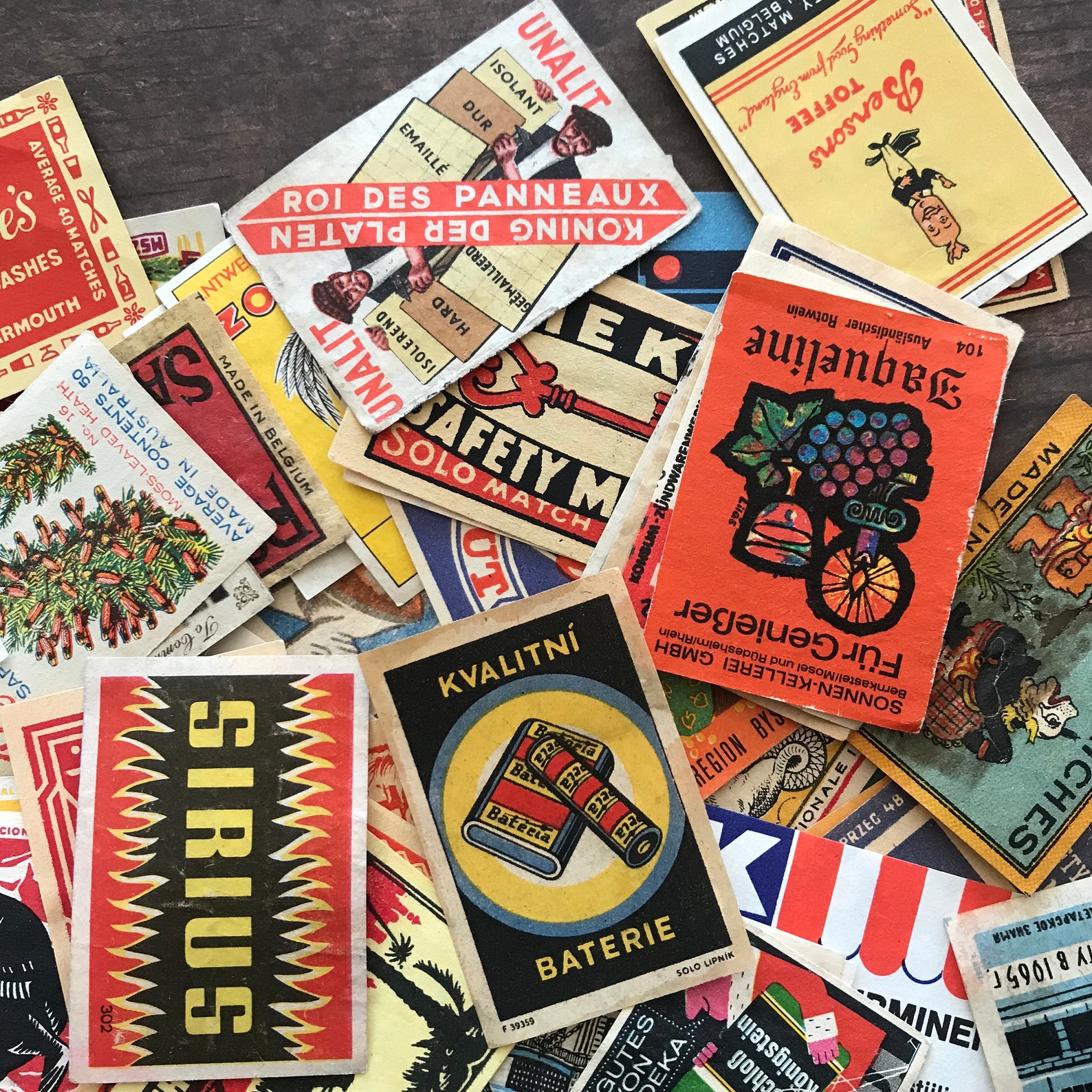 Vintage Matchbox Labels - Set of 20 - Vintage Labels, Vintage Paper ...