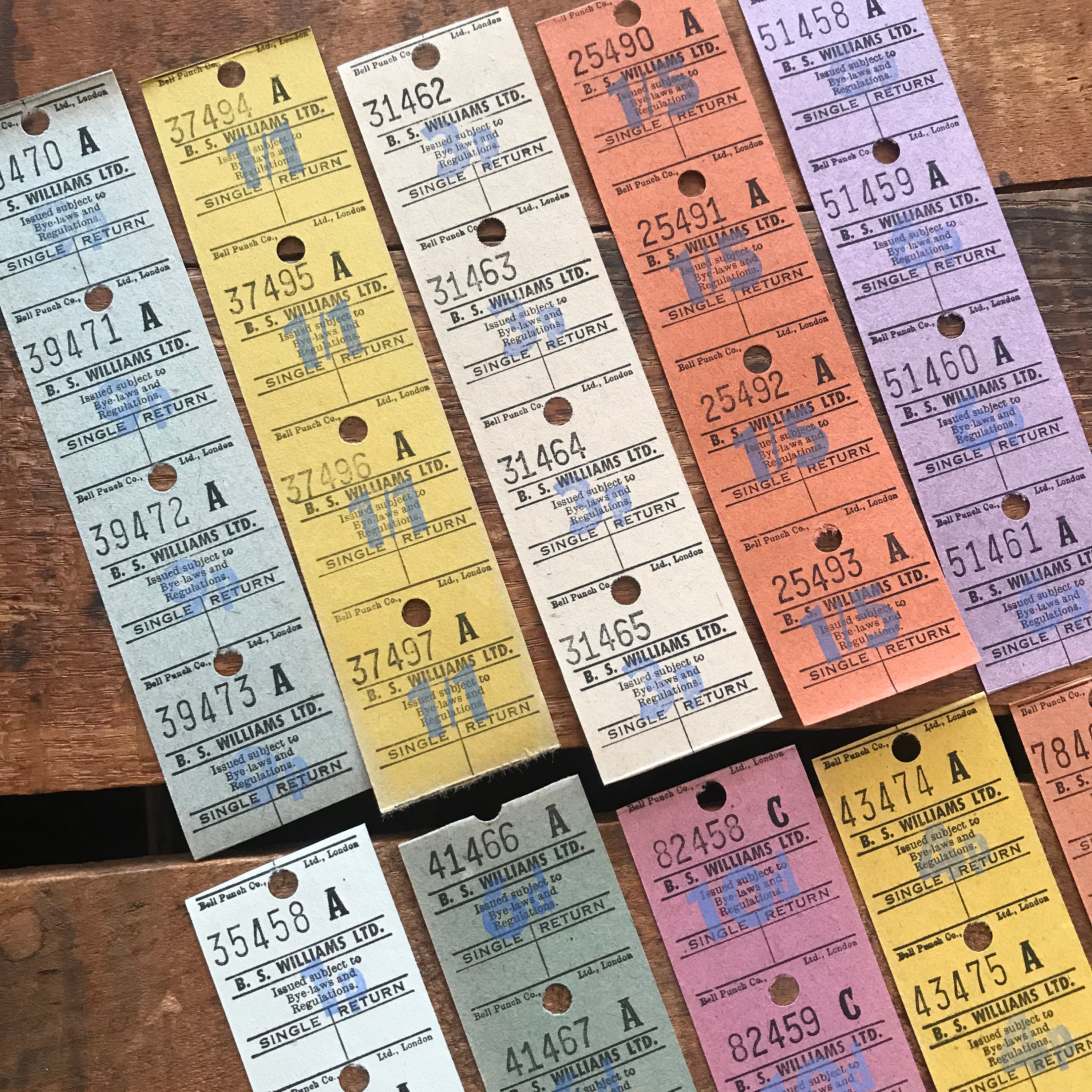 Vintage British Bus Tickets - 10 Strips - Vintage Tickets, Vintage ...