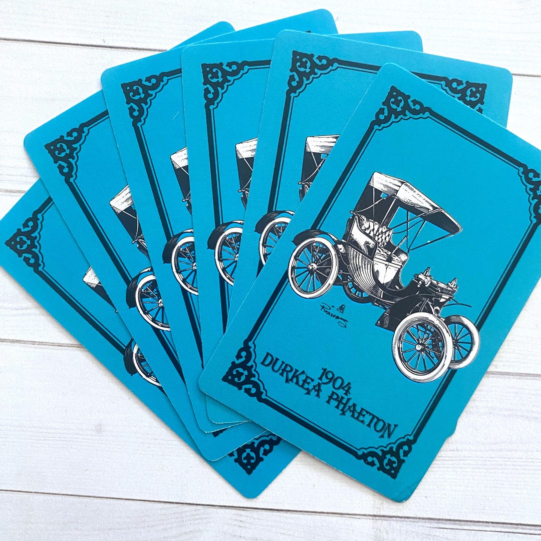Vintage Old Timey Automobile Cart Playing Cards - Set of 6 - Etsy