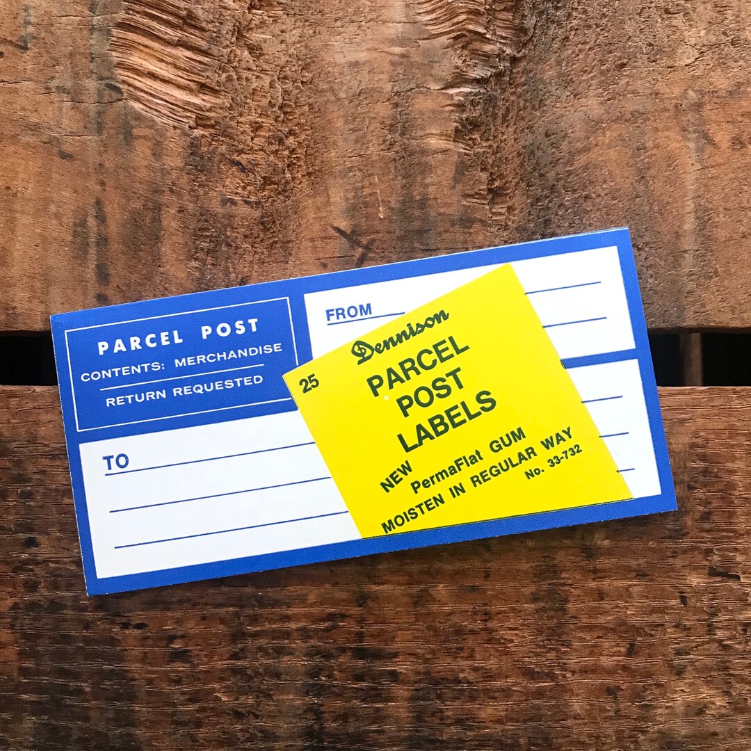 Vintage Dennison Parcel Post Labels Booklet - Book of 25 Labels ...