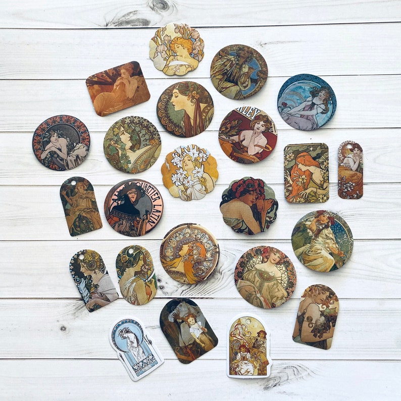 Art Deco Stickers Set of 46 Small Journal Sticker Face - Etsy
