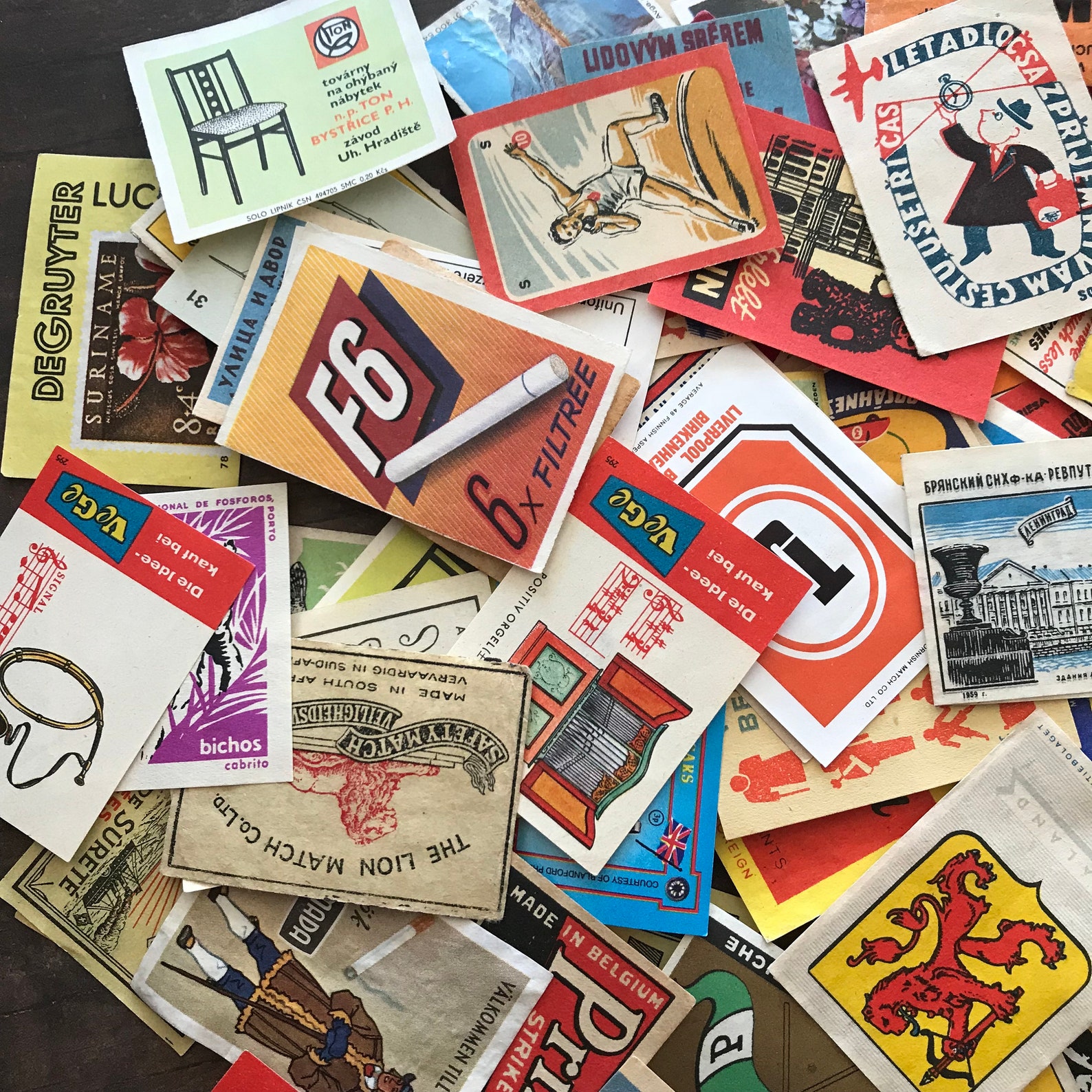 Vintage Matchbox Labels Set of 20 Vintage Labels Vintage | Etsy