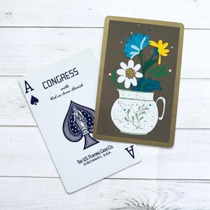 Vintage Playing Cards Set of 6 Vintage Flower Cards - Etsy