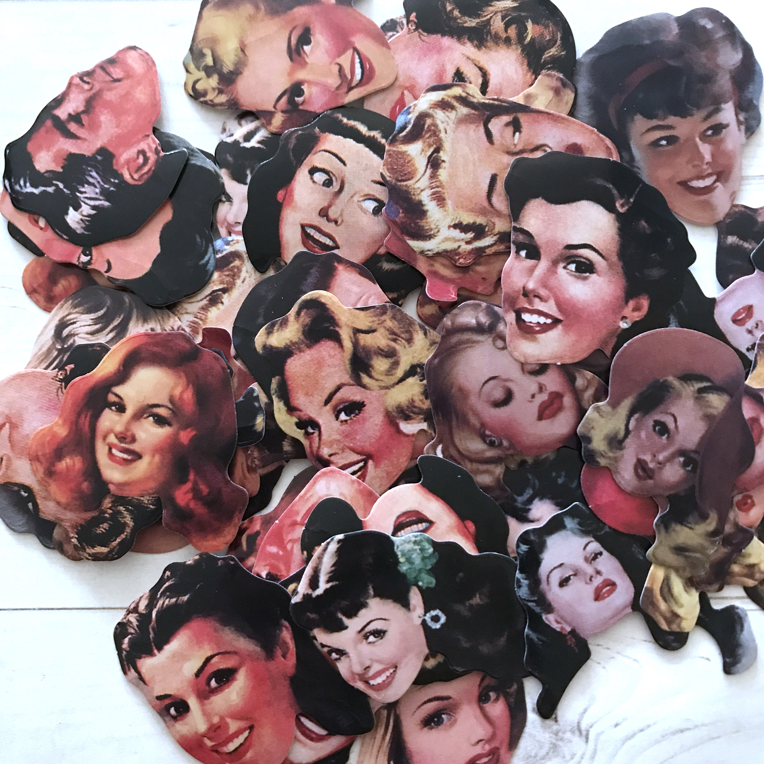 People Face Stickers - Set of 46 - Junk Journal Ephemera Supply - Etsy