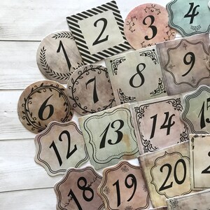 Calendar Stickers - Set of 38 - Number Stickers, Junk Journal, Paper ...