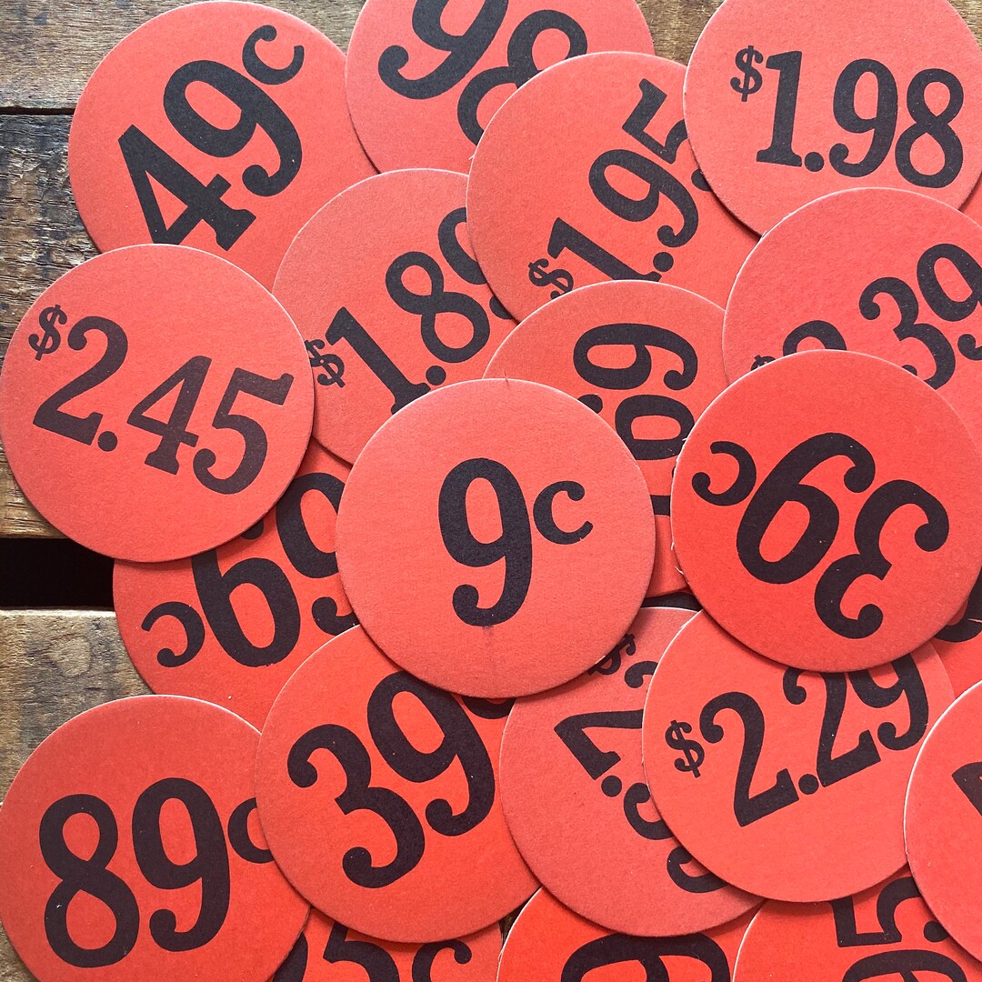 Vintage Price Tags - Set of 10 - Vintage Tags, Vintage Number Tags ...