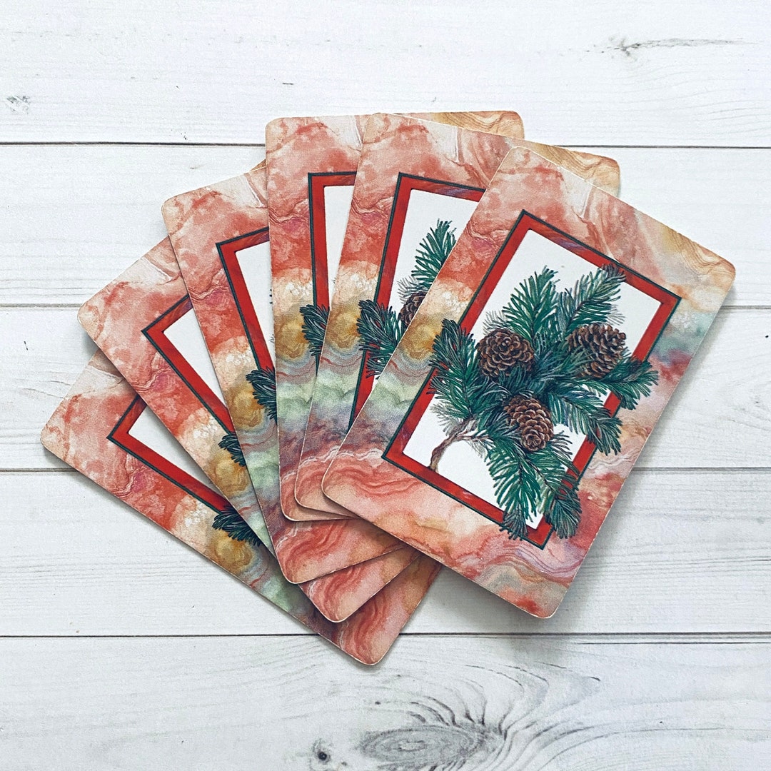 Vintage Pine Cones Winter Playing Cards - Set of 6 - Etsy