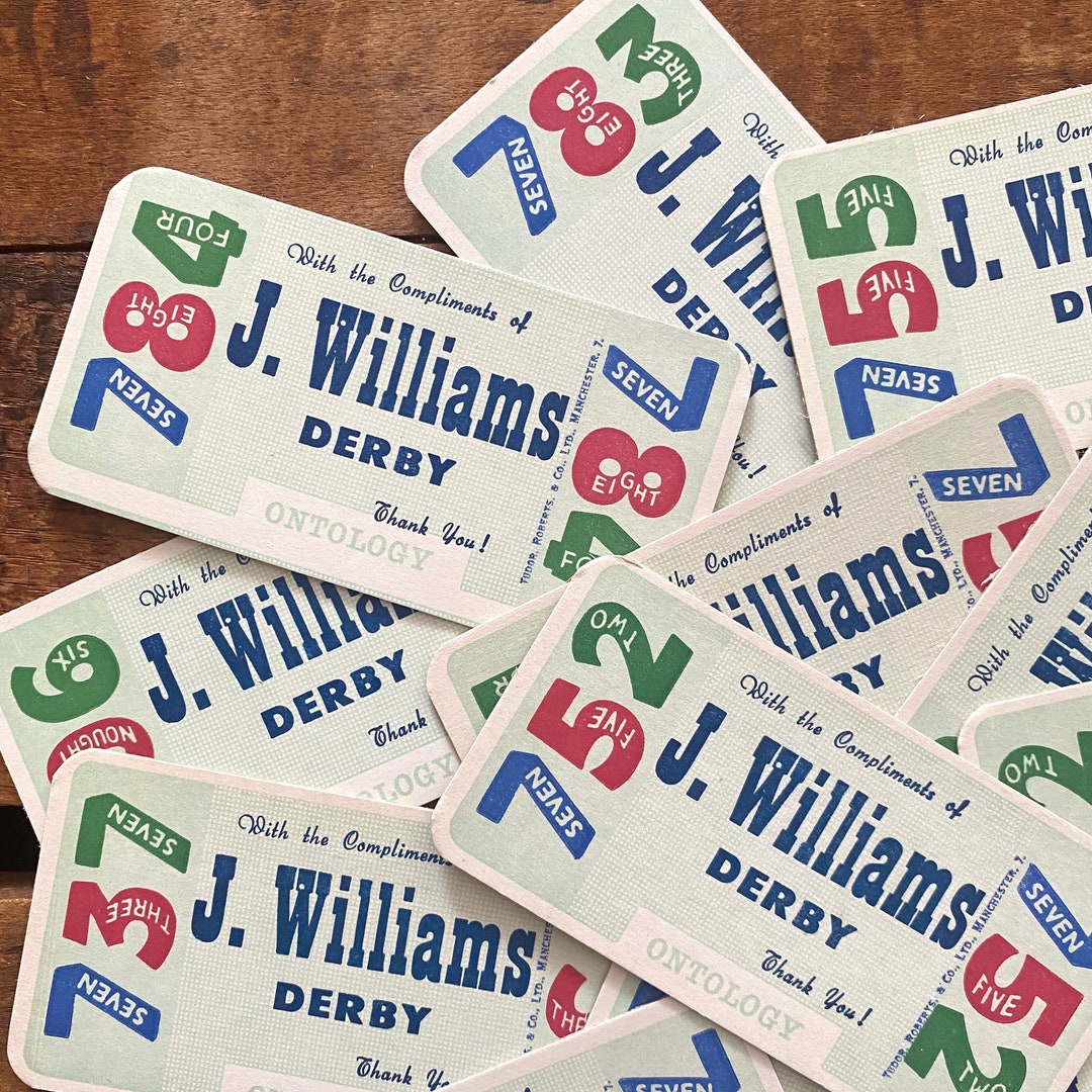 Vintage Derby Cards - Random Set of 8 - Paper Ephemera, Junk Journal ...