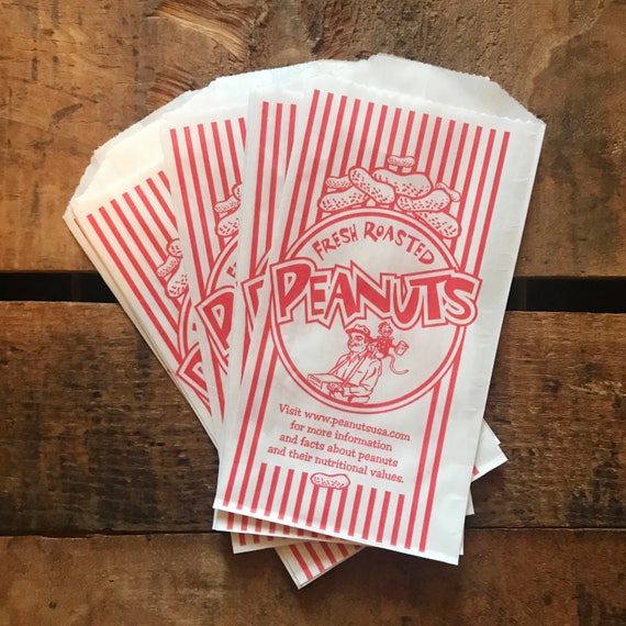 Peanut Bags Set of 10 Paper Bag Treat Bag Merchandise | Etsy