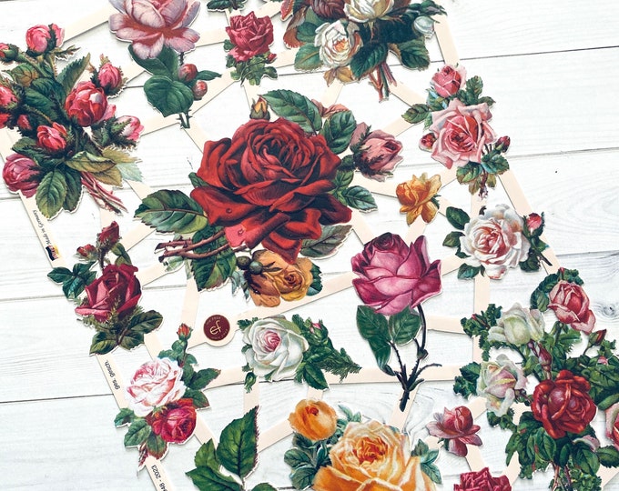 German Embossed Vintage Style Scrap Die Cut Relief Colorful - Etsy