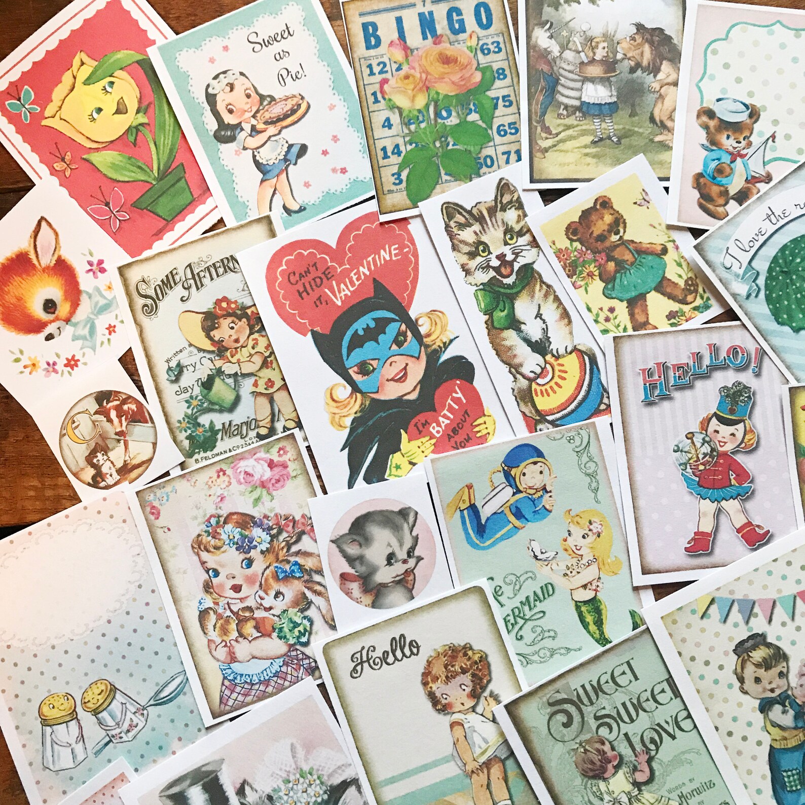 Surprise Stickers Set of 30 Handmade Stickers Vintage - Etsy