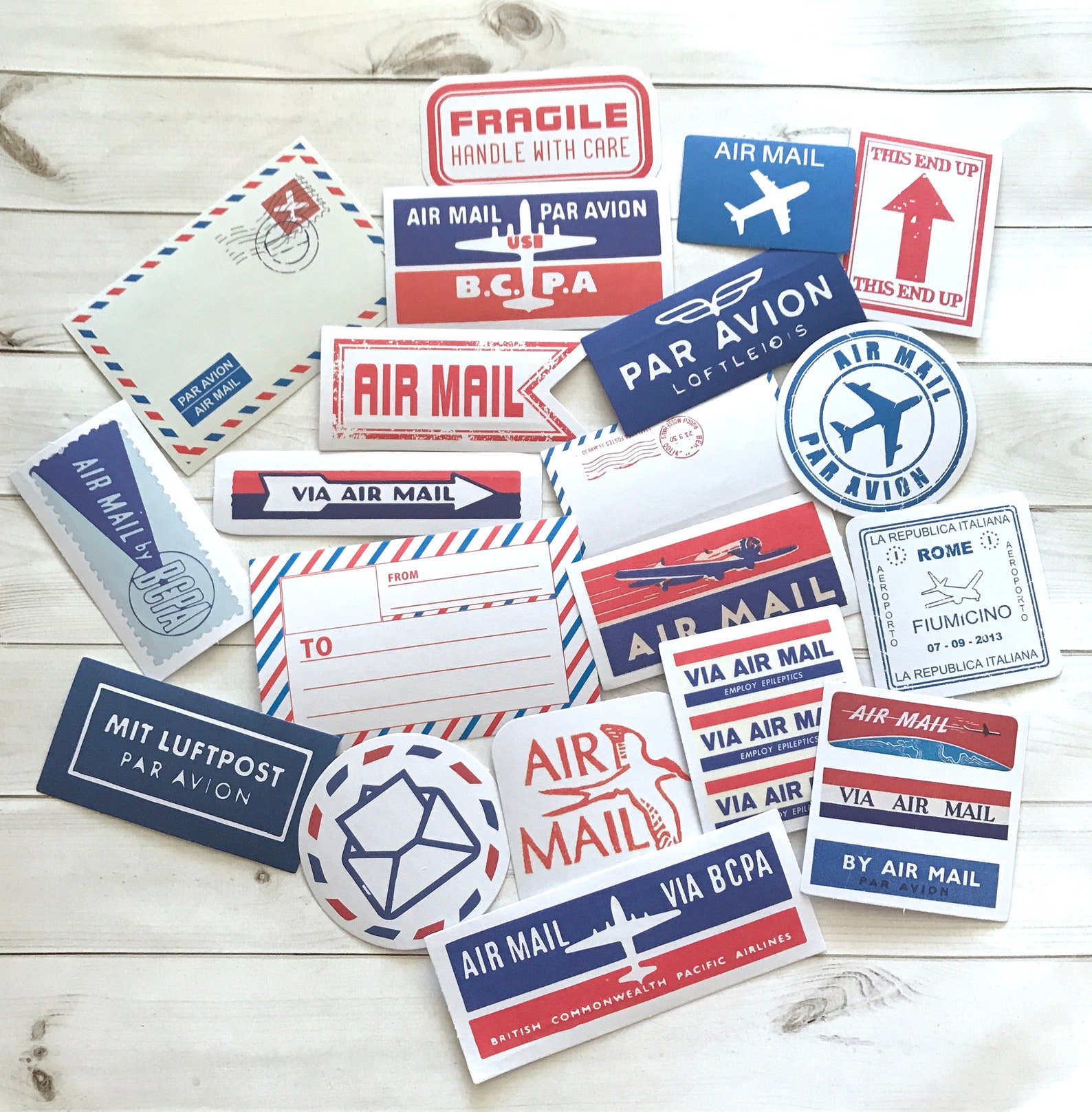 Air Mail Stickers Set of 20 Airmail Labels Par Avion | Etsy