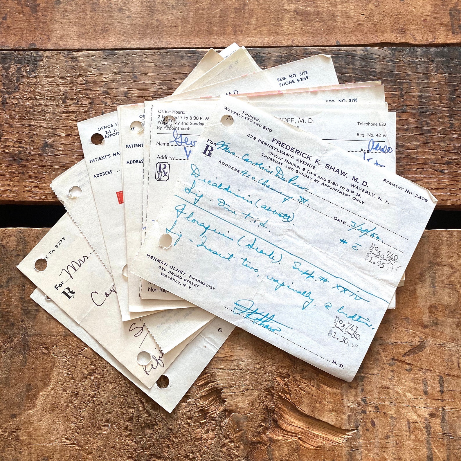 Vintage Handwritten Pharmacy Prescriptions 30s 40s 50s 60s - Set of 20 ...