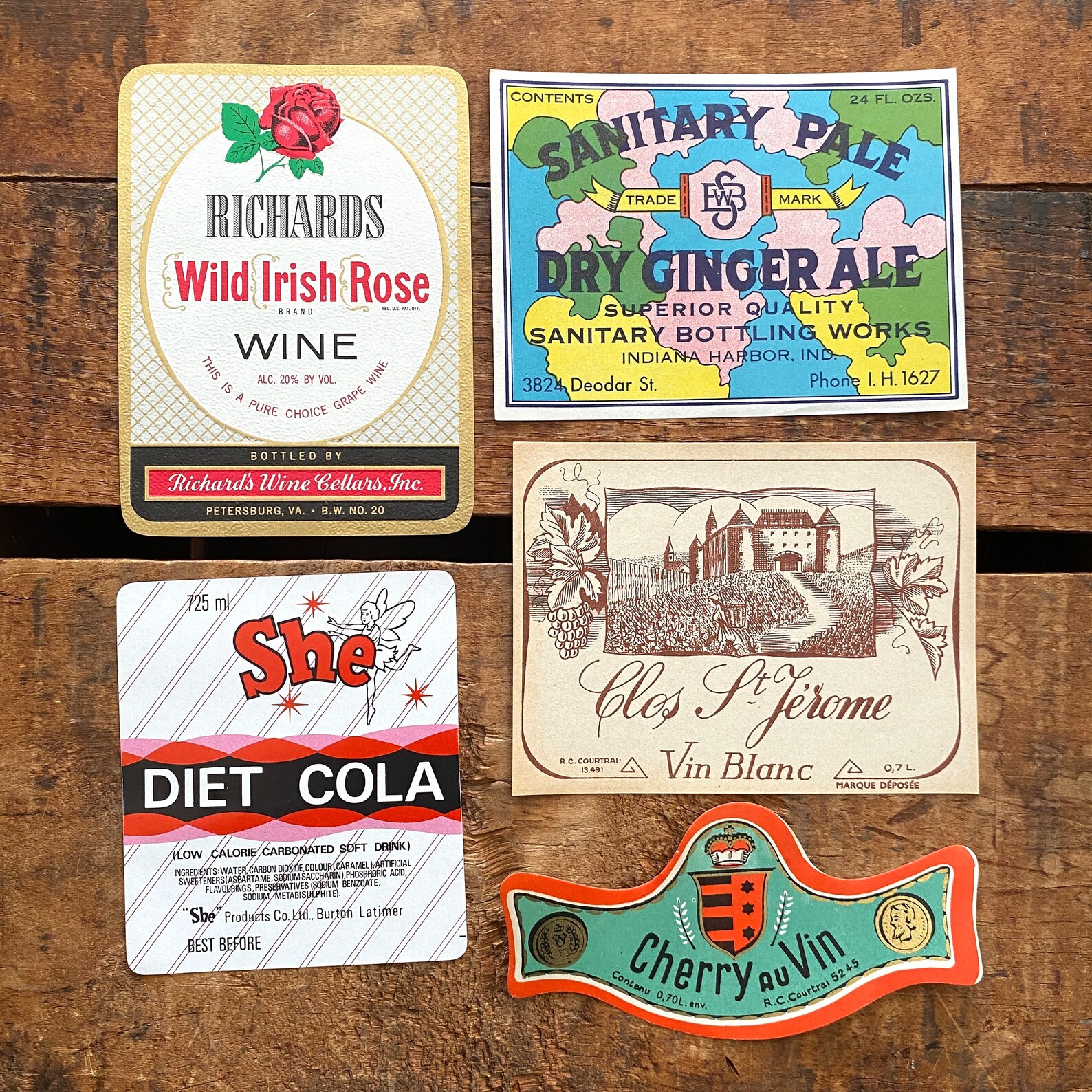 Vintage Assorted Labels Lot - Set of 27 - Paper Ephemera, Alcohol Food ...
