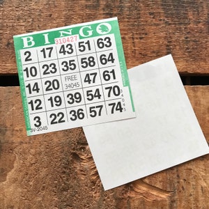 Green Bingo Cards - Set of 20 - Bingo Sheets, Junk Journal Paper ...