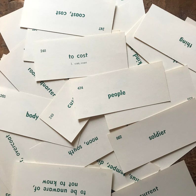 Vintage Spanish Vocabulary Cards Random Set of 25 Junk - Etsy