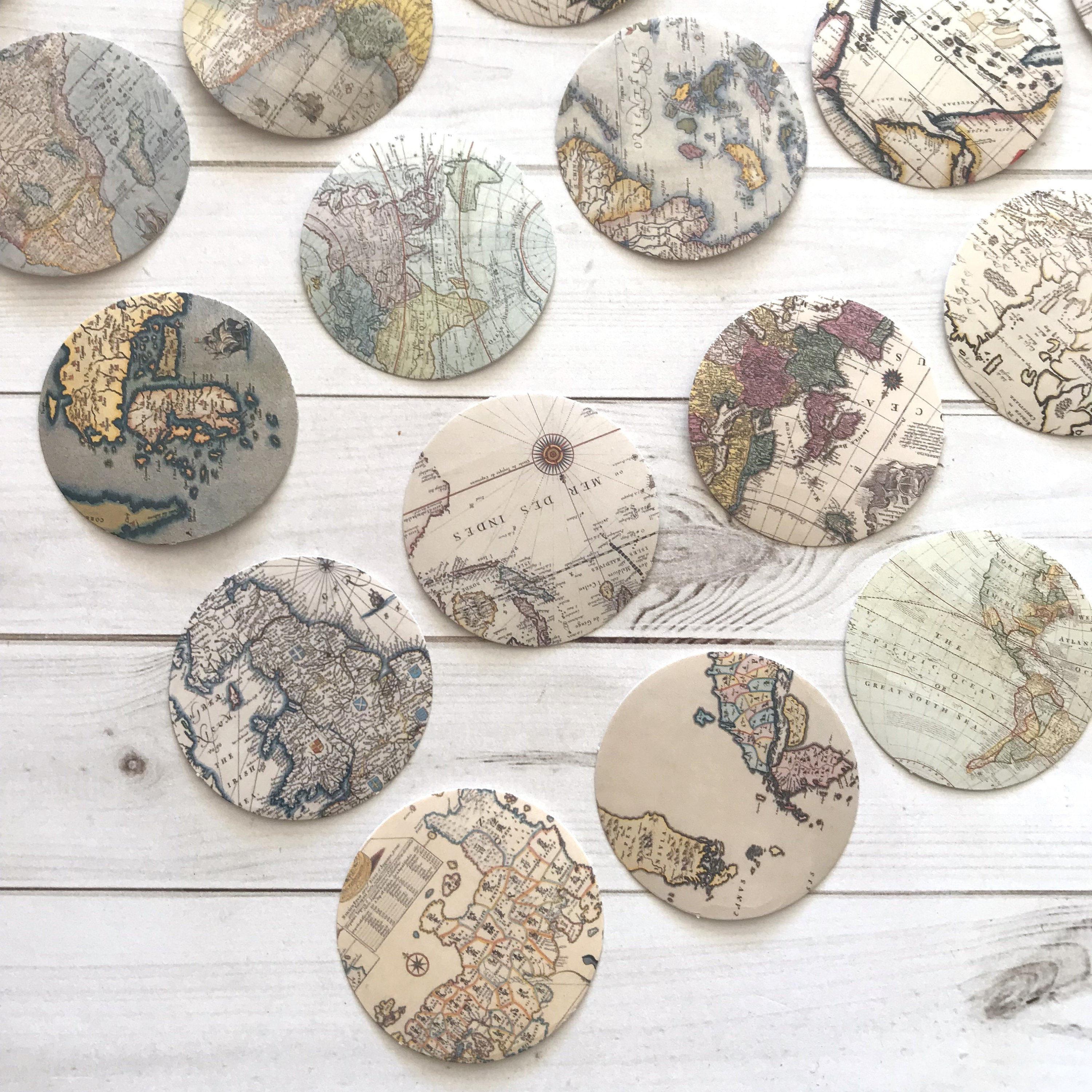 World Map Stickers Set of 44 Map Labels Junk Journal - Etsy UK