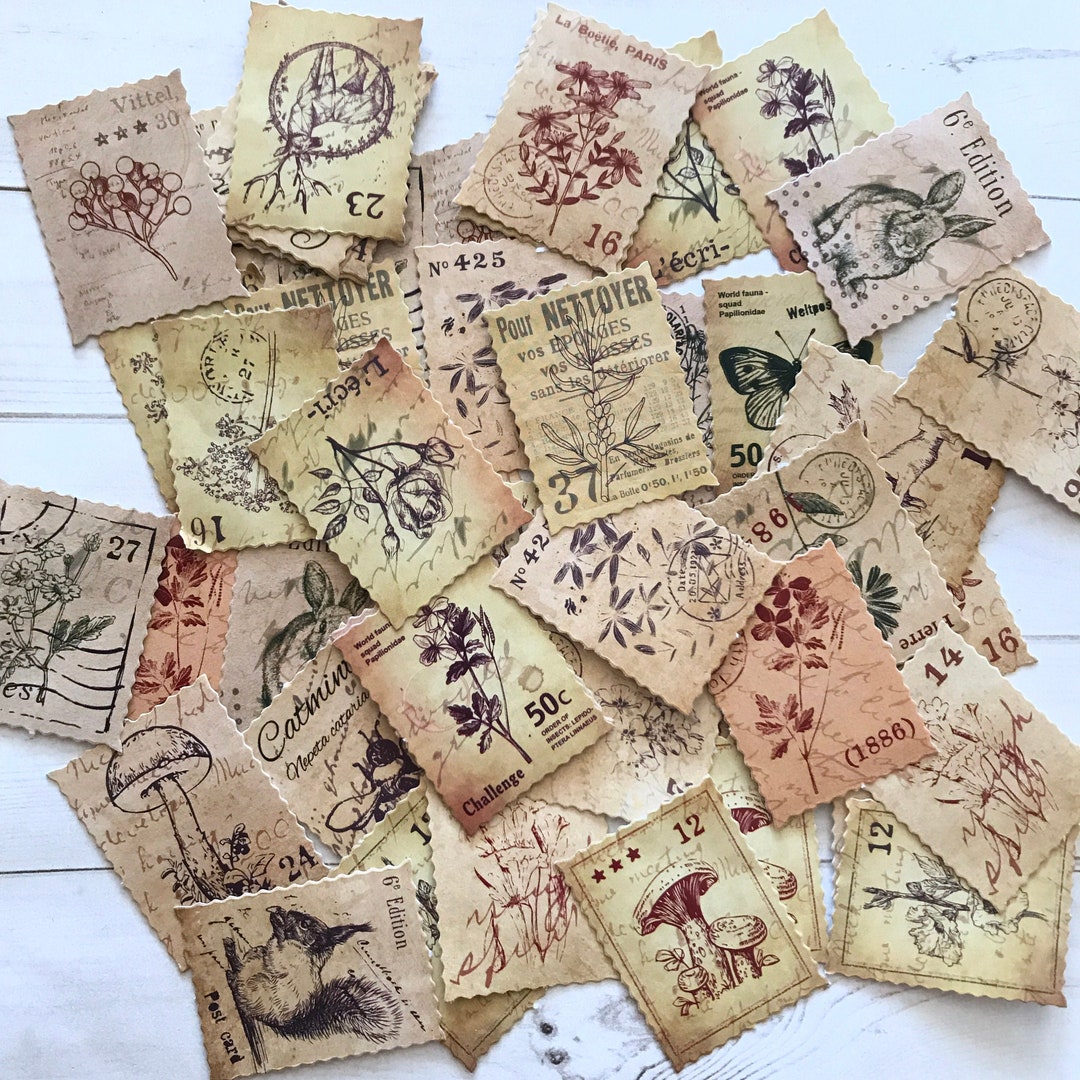 Nature Stickers - Set of 46 - Junk Journal Ephemera Supply - Etsy