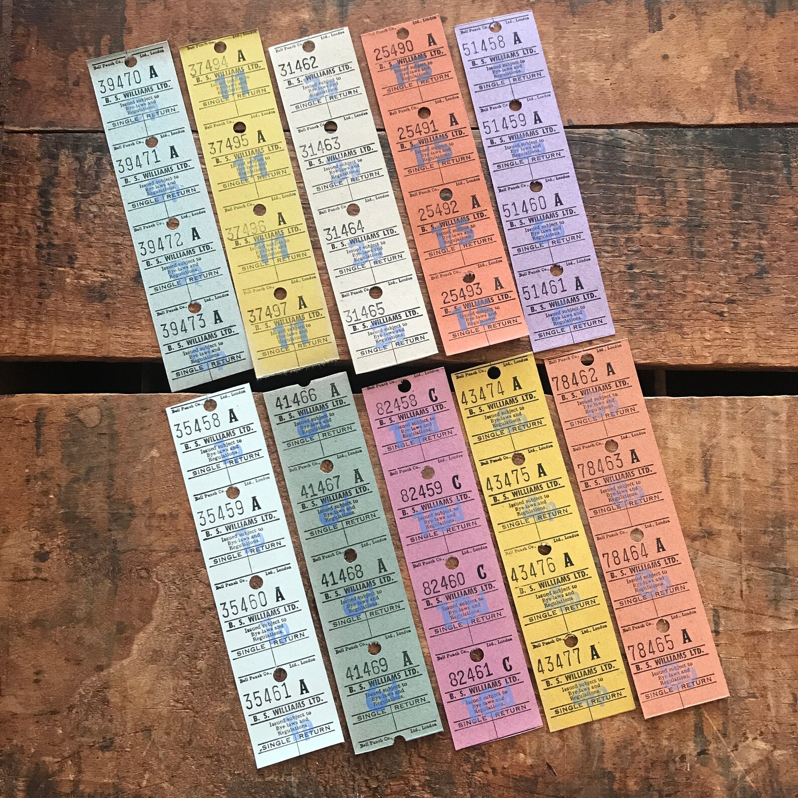 Vintage British Bus Tickets - 10 Strips - Vintage Tickets, Vintage ...