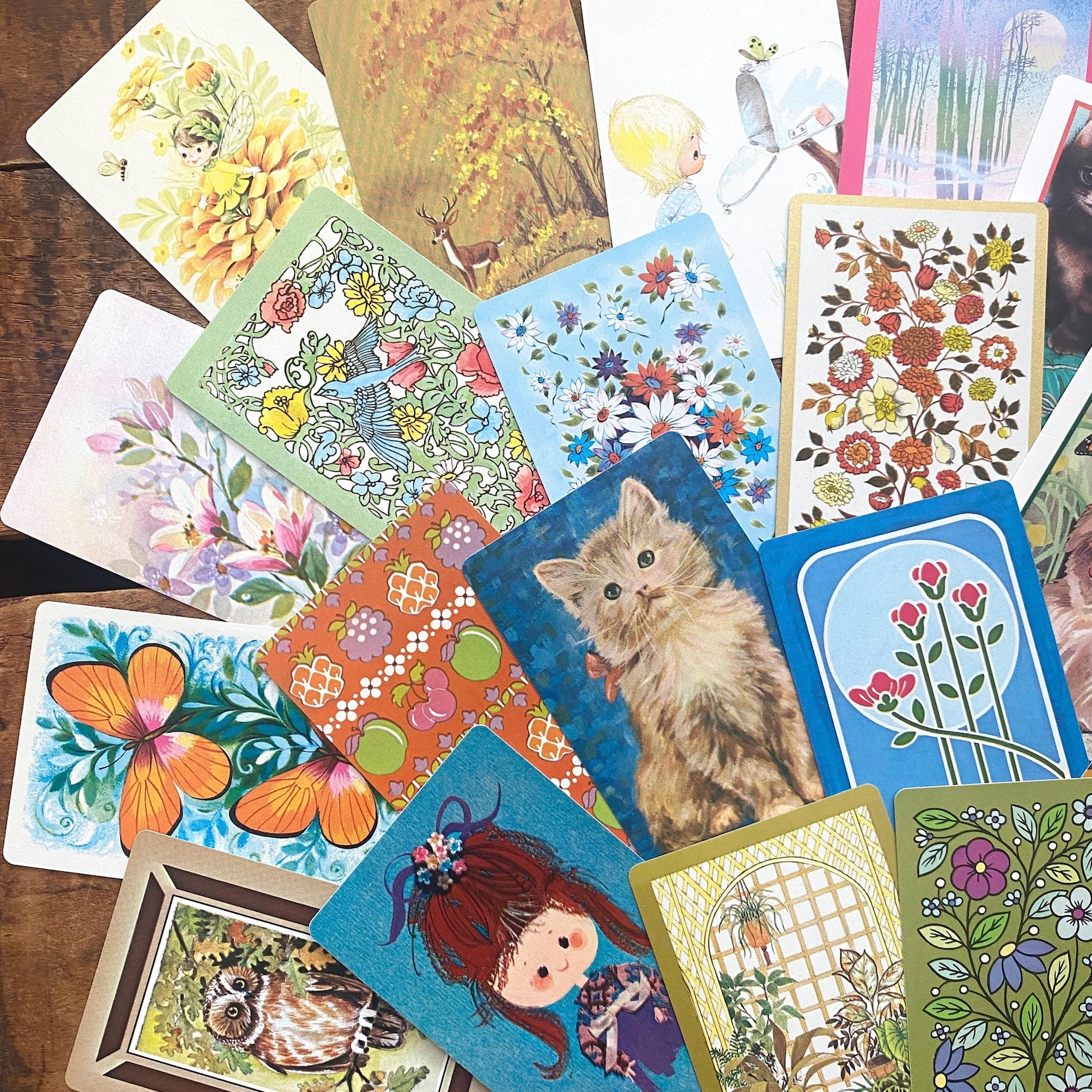 Vintage Playing Cards - Playable Full Deck, Set of 52 - Children Cards ...