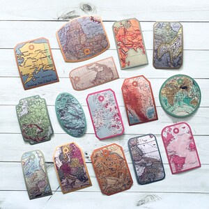 World Map Stickers - Set of 15 - Junk Journal Stickers, Paper Ephemera ...
