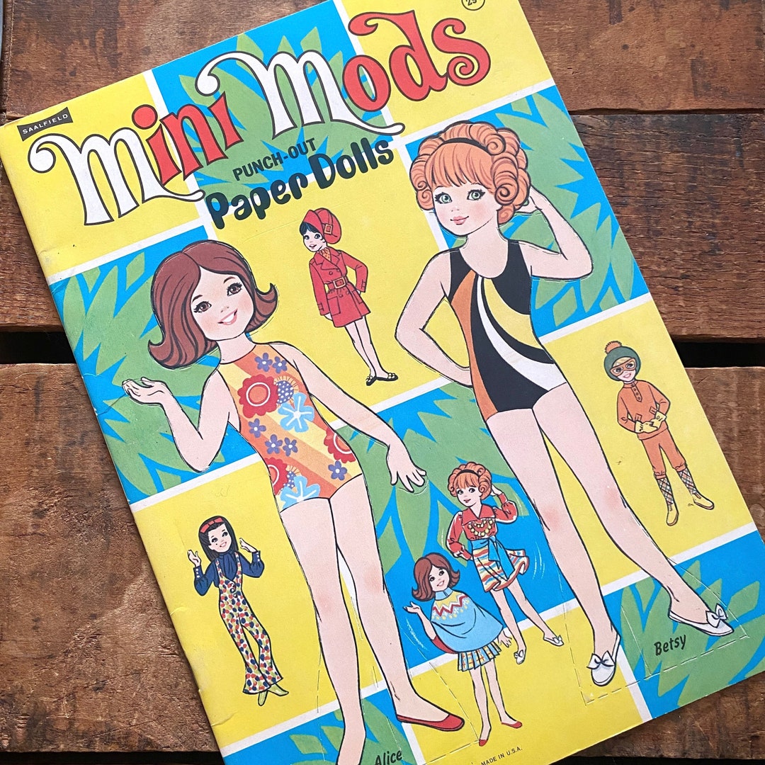 Vintage Unused Mini Mods Paper Doll Book - Uncut Fashion Ephemera ...