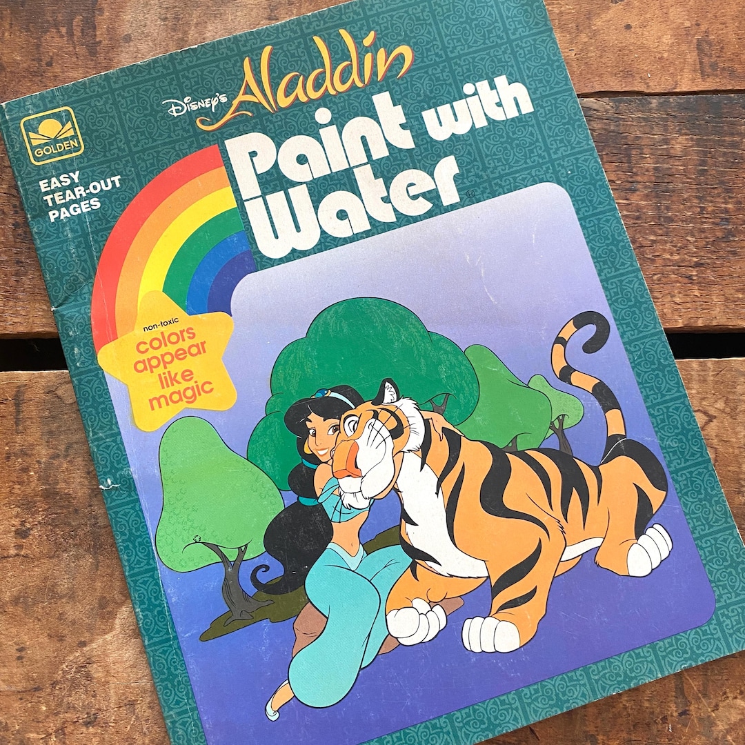 Vintage Unused Disney's Aladdin Paint With Water Book - Children's ...