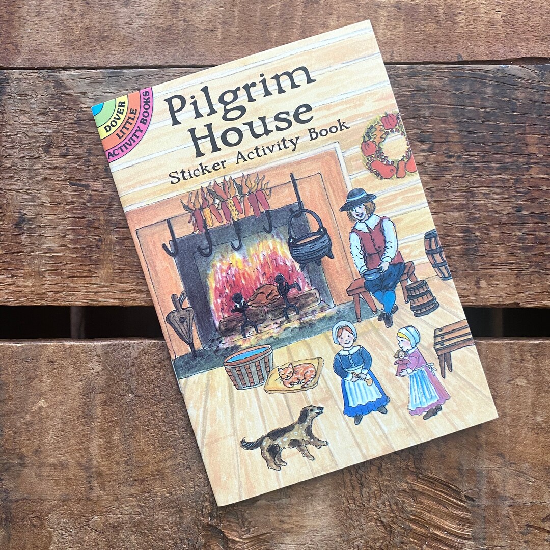 Vintage Unused Pilgrim House Thanksgiving Sticker Book - Dover Book ...