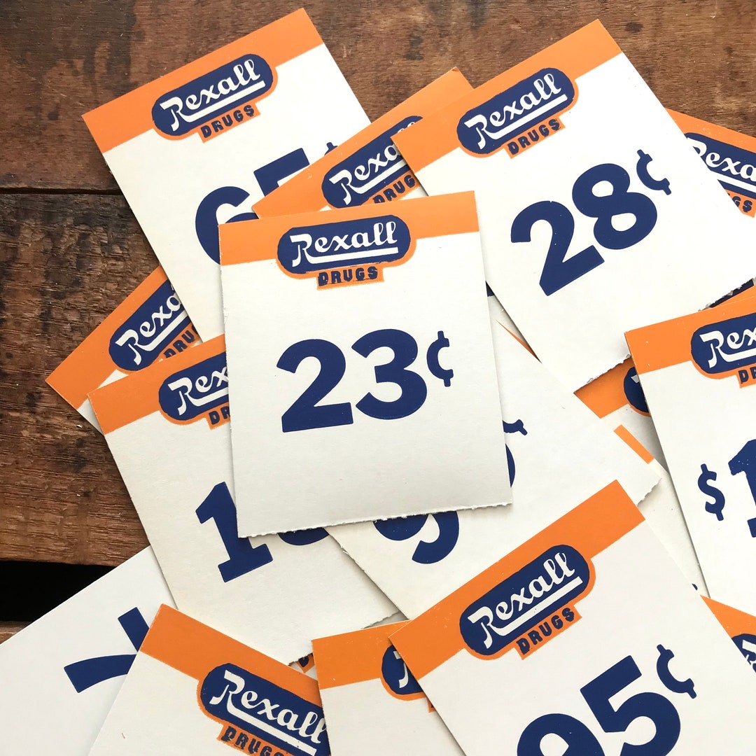 Vintage Price Tags Random Set of 10 Paper Ephemera, Junk Journal Number ...