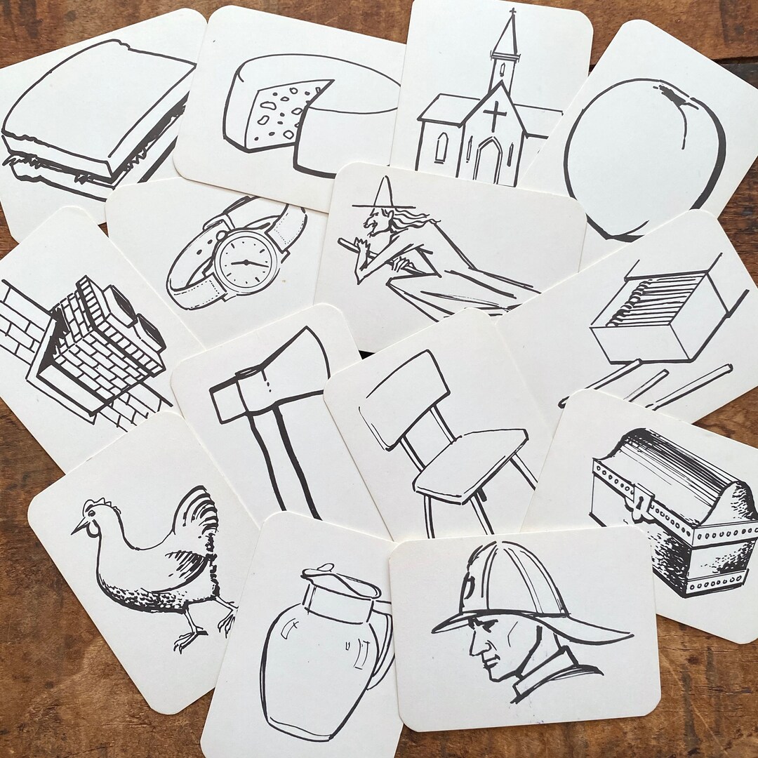 Vintage Flash Cards - Random Set of 10 - Picture Cards, Junk Journal ...