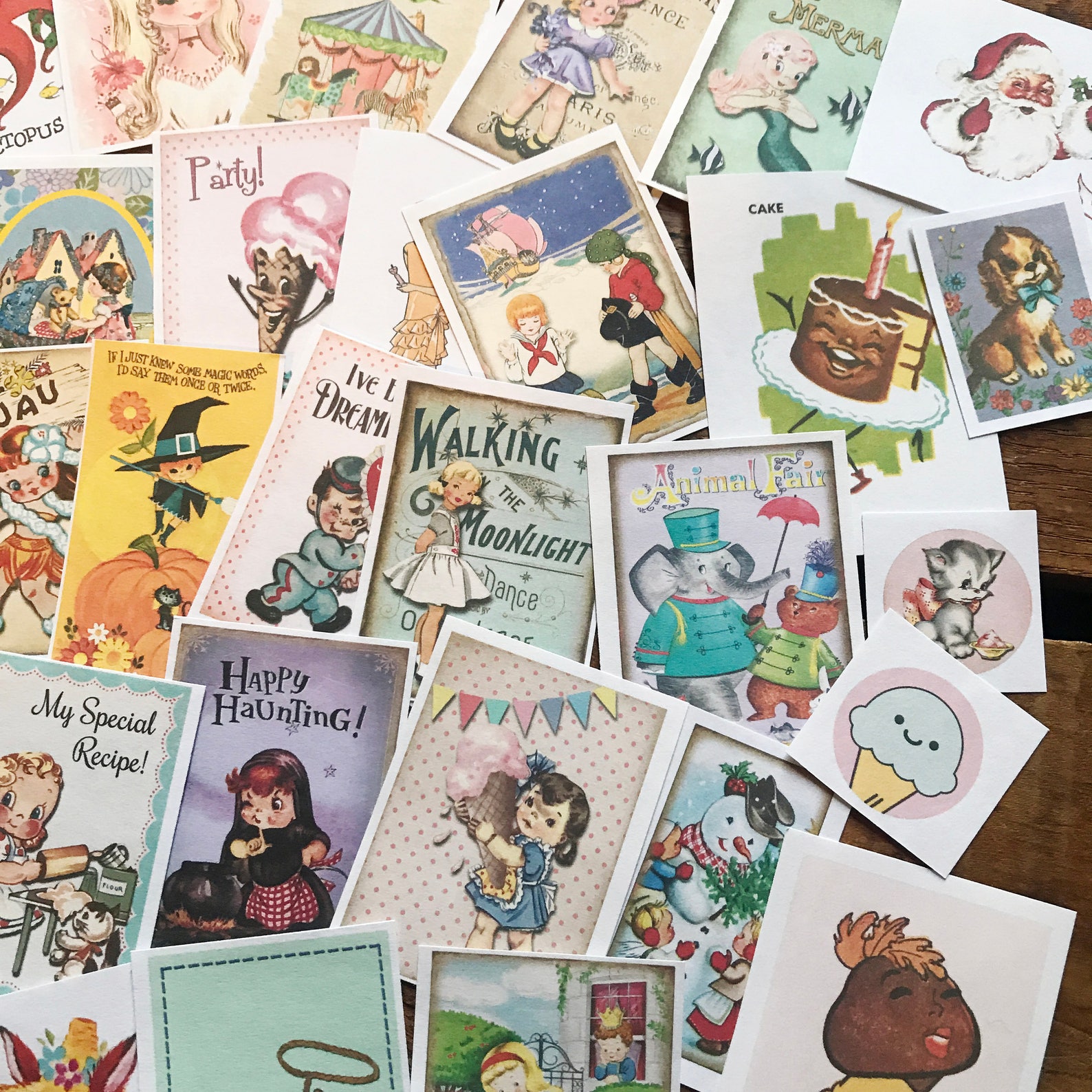 Surprise Stickers Set of 30 Handmade Stickers Vintage - Etsy