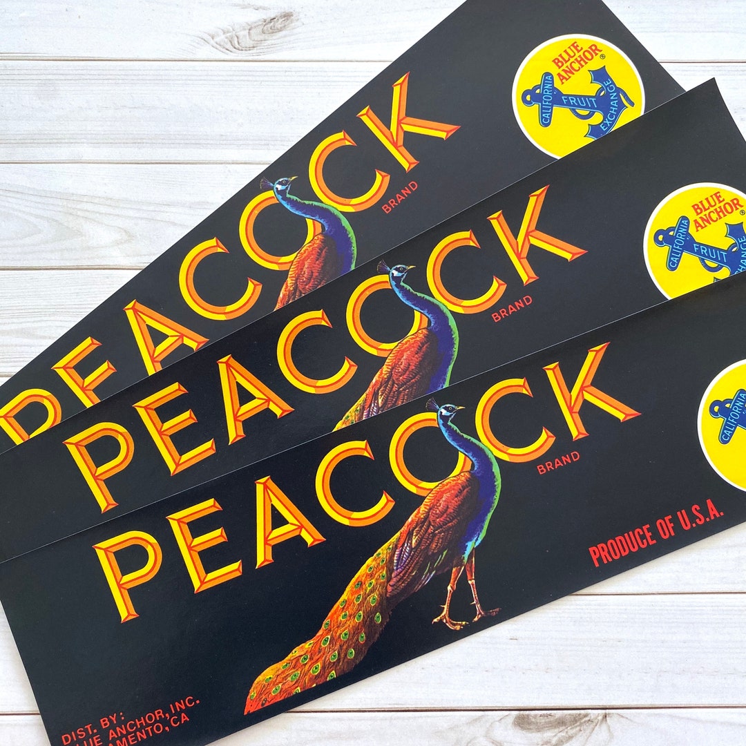Vintage Peacock Labels - Set of 3 - Vintage Labels, NOS Labels, Junk ...
