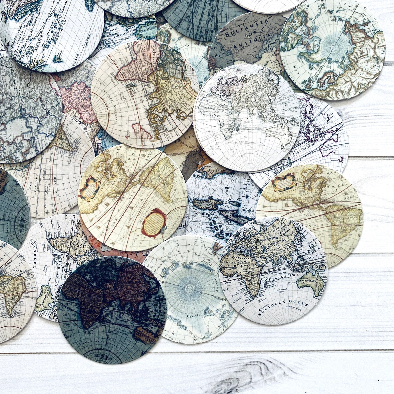 World Map Stickers Set of 46 Map Labels Junk Journal - Etsy