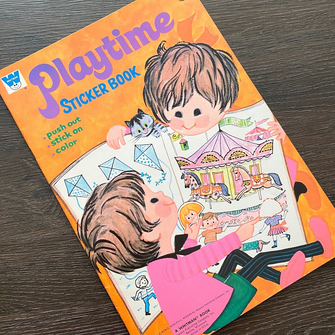 Vintage Unused Playtime Sticker Fun Book - Uncut Coloring Book, Old ...