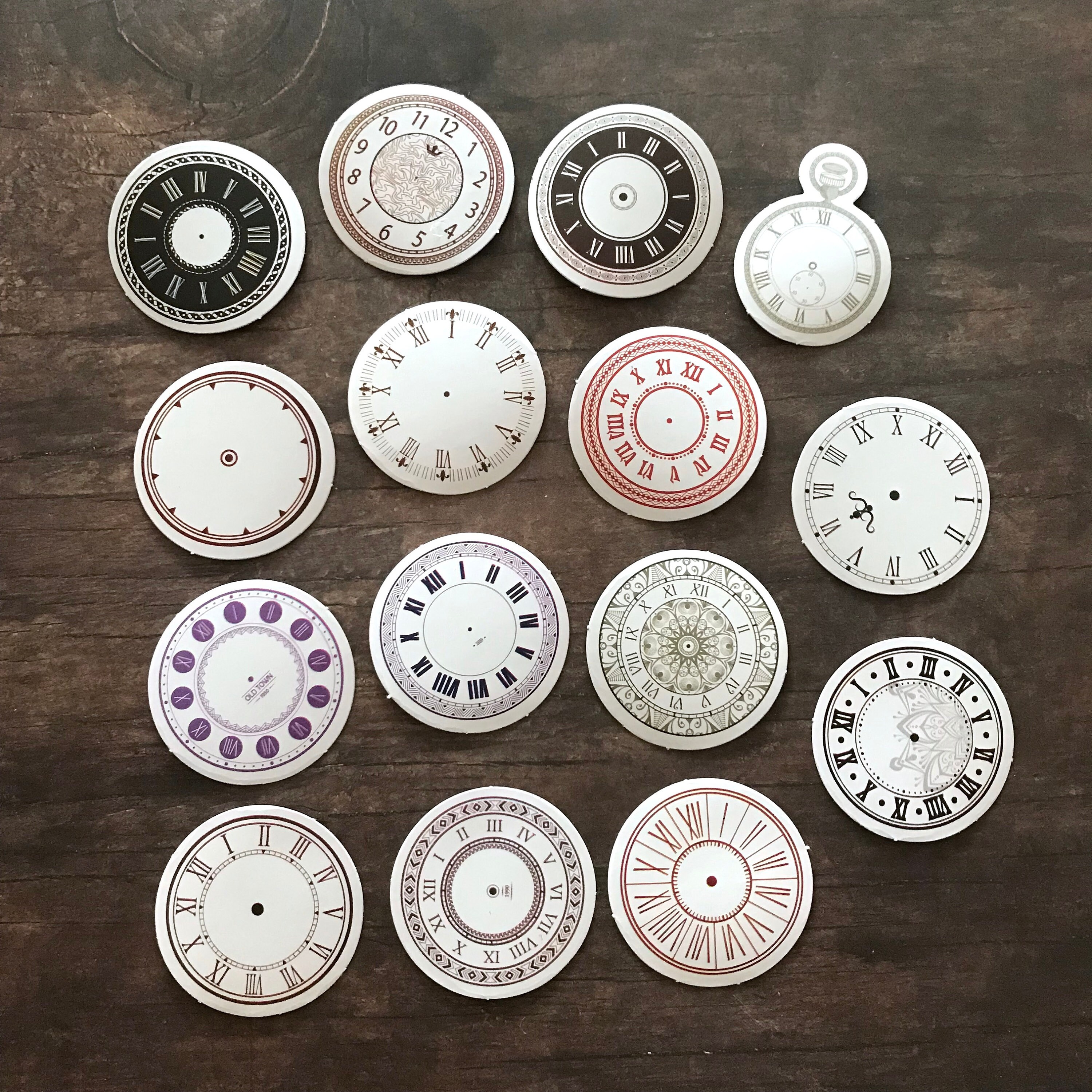 Clock Stickers Set of 45 Clock Face Dials Junk Journal | Etsy
