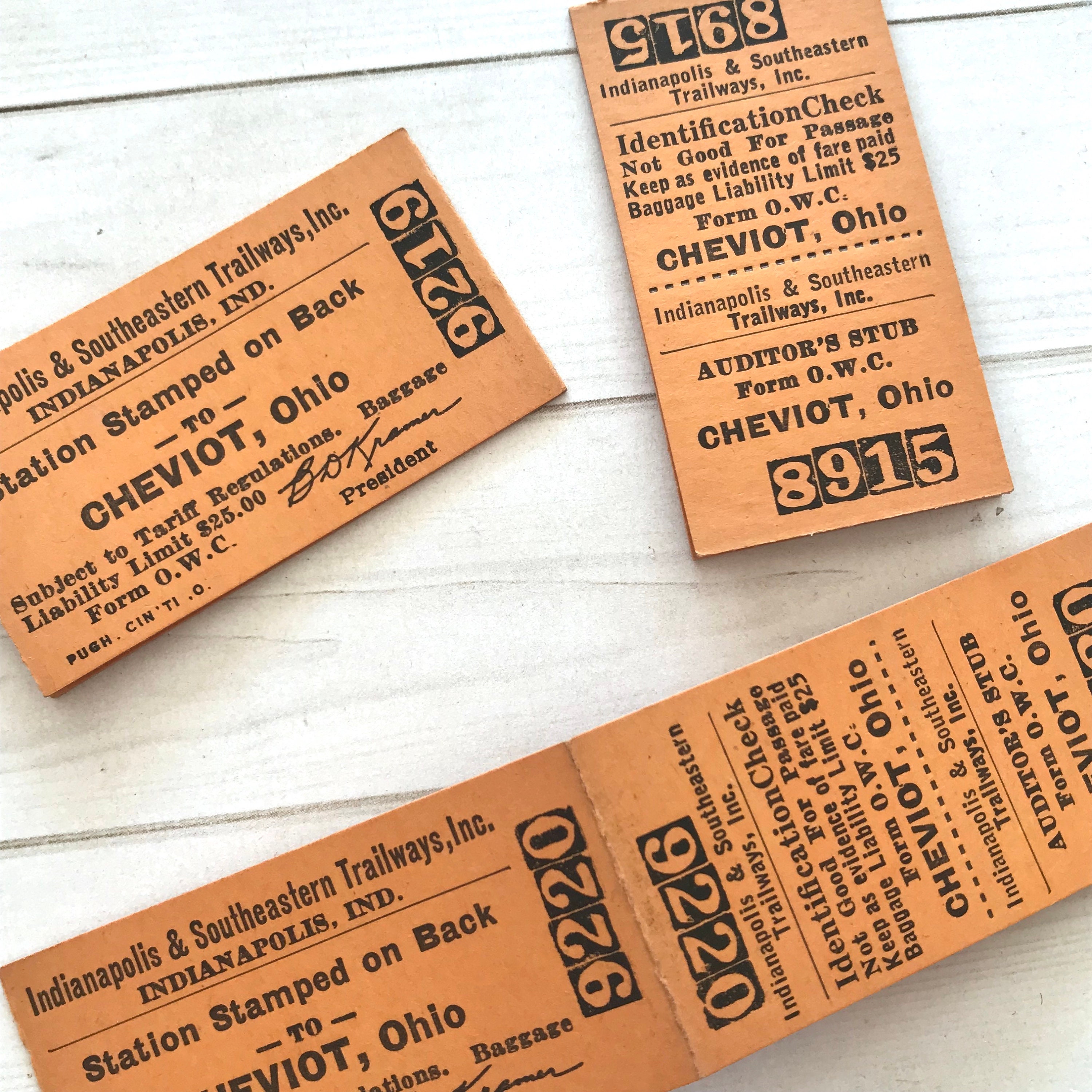 Vintage Railroad Tickets Set of 5 Vintage Tickets Vintage | Etsy