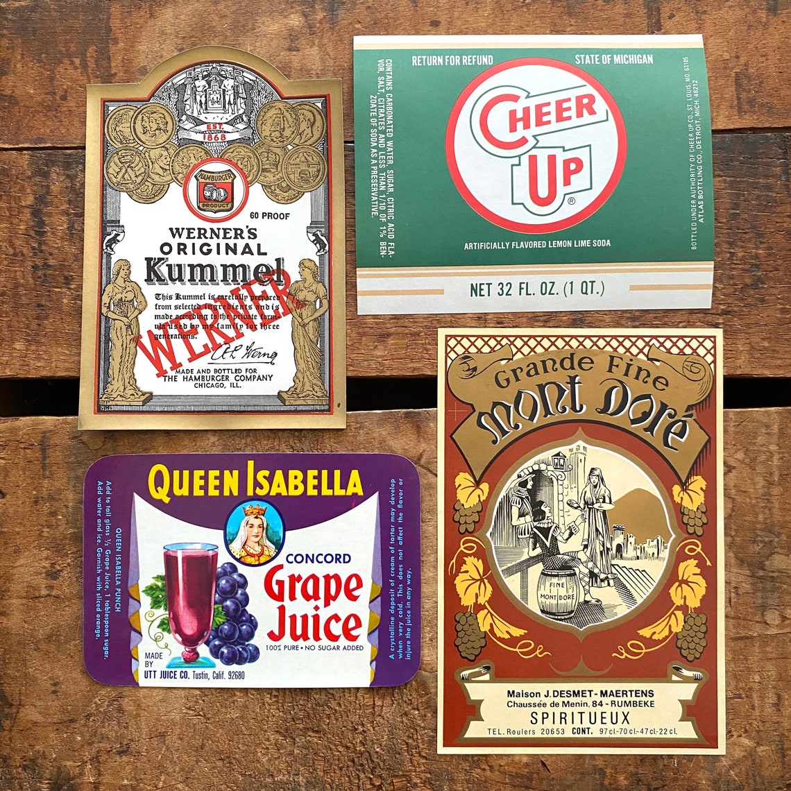 Vintage Assorted Labels Lot - Set of 27 - Paper Ephemera, Alcohol Food ...