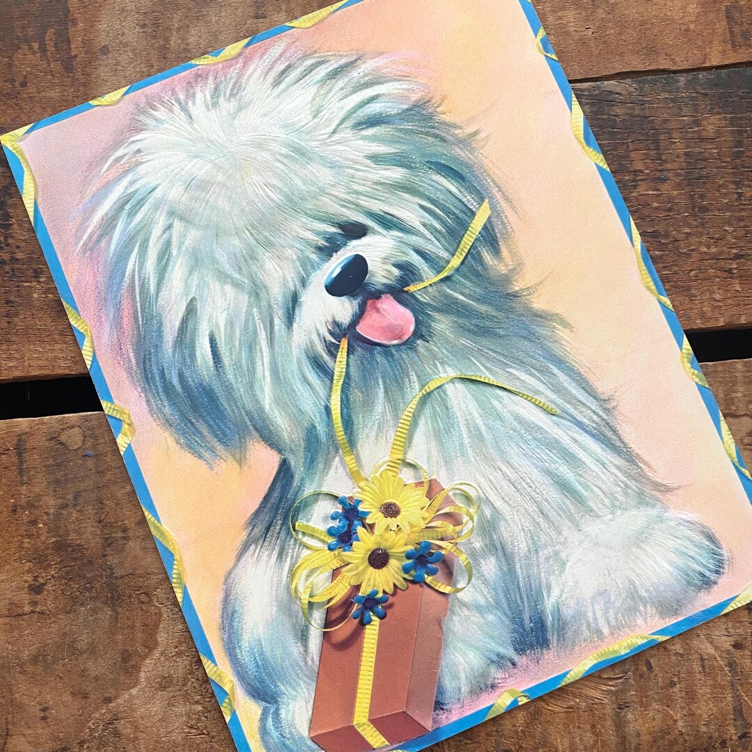 Vintage Unused Coby Birthday Card Shaggy Dog Paper Ephemera, Junk ...
