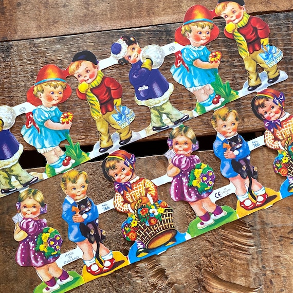 German Scraps Children Girls Die Cuts Cut Outs Cute | Etsy