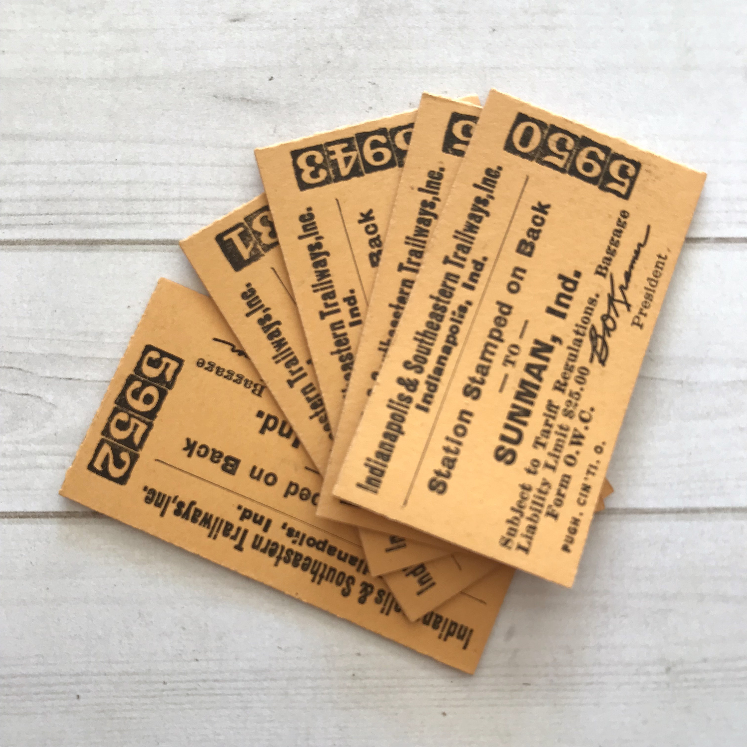 Vintage Railroad Tickets Set of 5 Vintage Tickets Vintage | Etsy