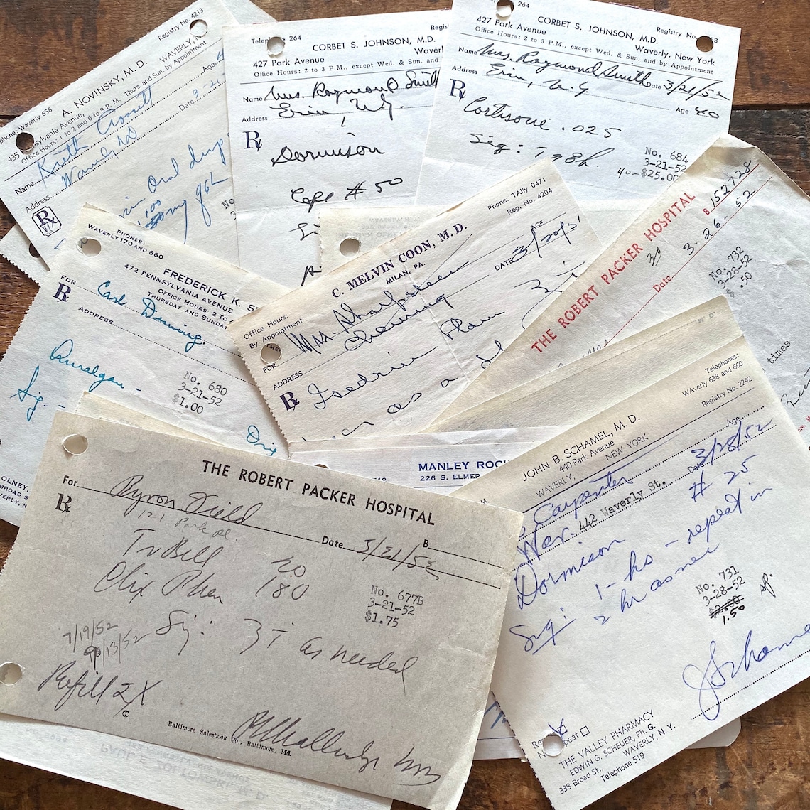 Vintage Handwritten Pharmacy Prescriptions 30s 40s 50s 60s - Set of 20 ...
