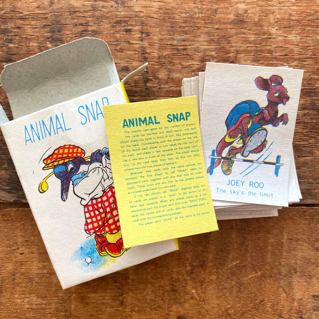 Vintage Miniature Snap Animal Card Game - Unused - Vintage Children ...