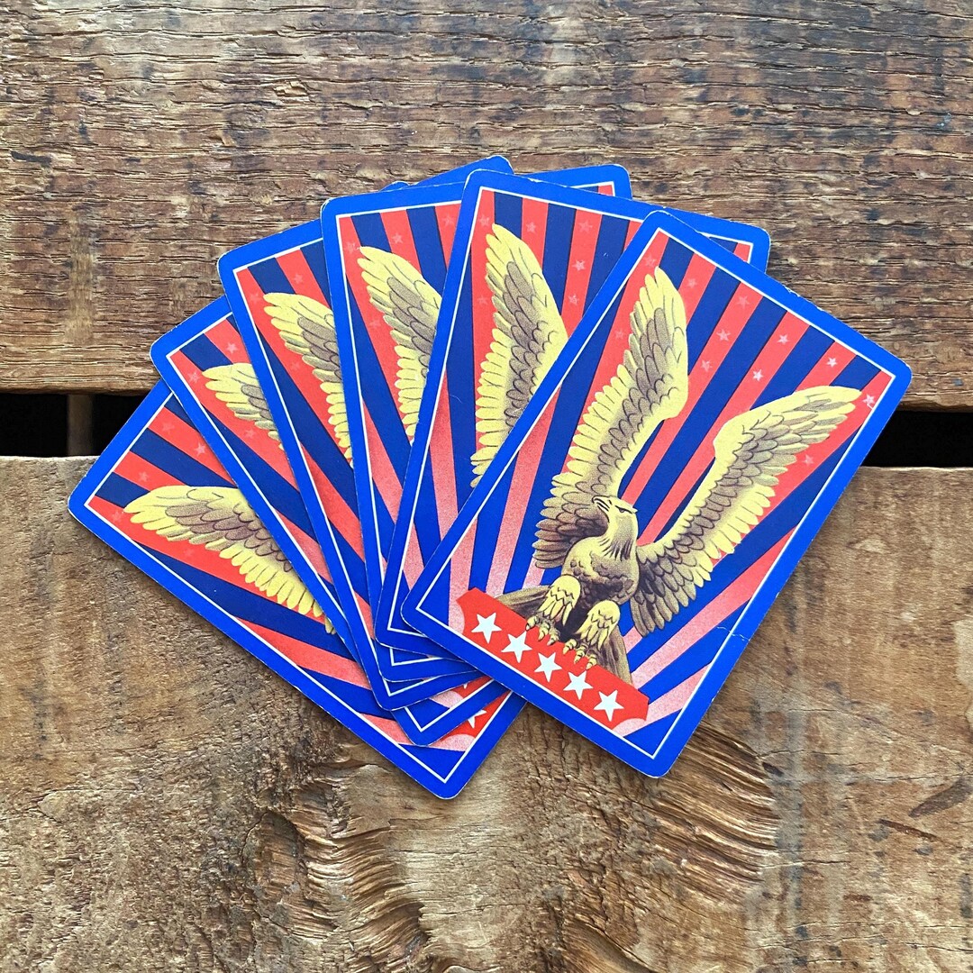 Vintage Patriotic Eagle Playing Cards - Set of 6 - Paper Ephemera, Junk ...