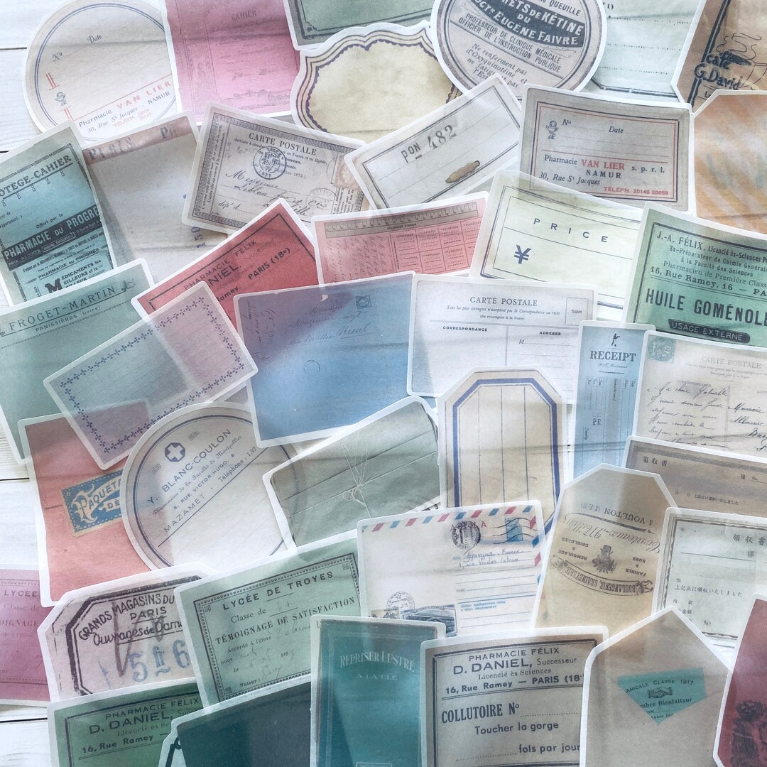 Label and Tag Stickers - Set of 40 - Label Ephemera, Junk Journal Paper ...