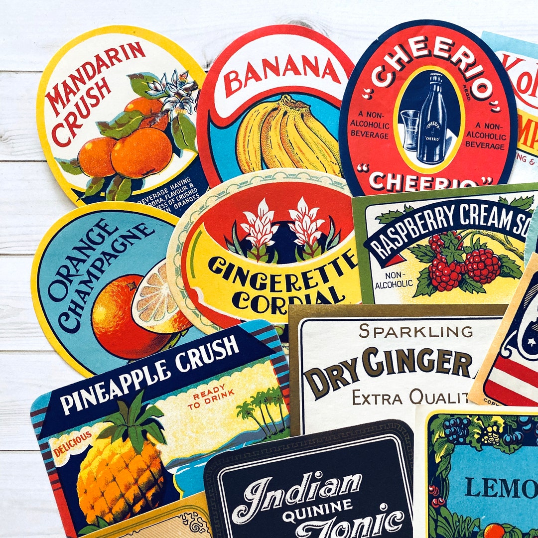 Vintage Labels Lot Set of 17 Vintage Paper Ephemera, Paper Pack, Old ...
