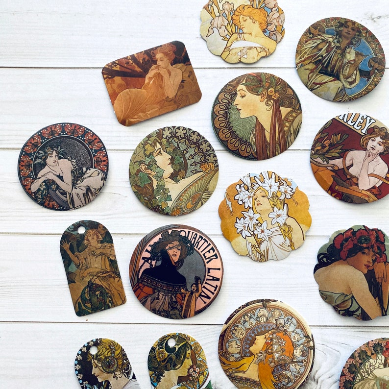 Art Deco Stickers Set of 46 Small Journal Sticker Face - Etsy