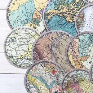 World Map Stickers - Set of 15 - Junk Journal Ephemera Supply - Etsy